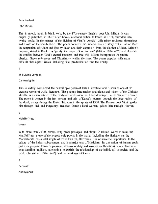 English2.9(definition of epic poem) | PDF