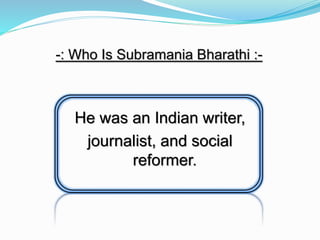ppt on Subramania bharathi | PPTX
