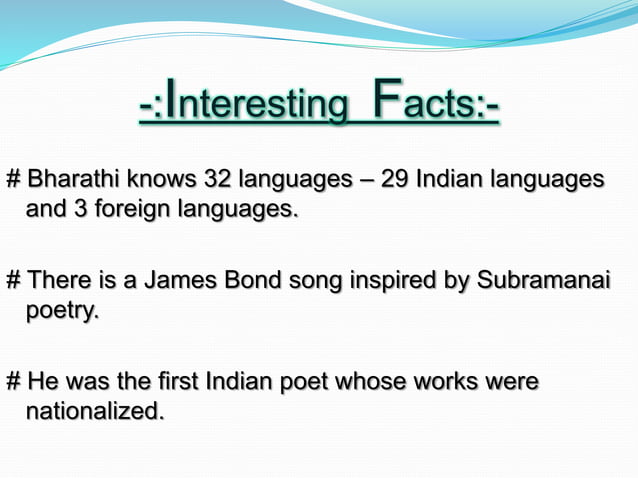 ppt on Subramania bharathi | PPTX | Hinduism | Religion & Spirituality