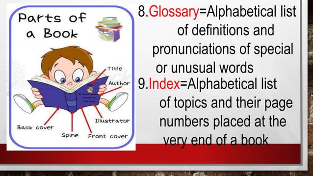 ENGLISH 2 - Parts of a Book.pptx | Books and Literature