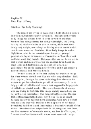 English 201Final Project Essay#itsokay ( No body Shaming).docx