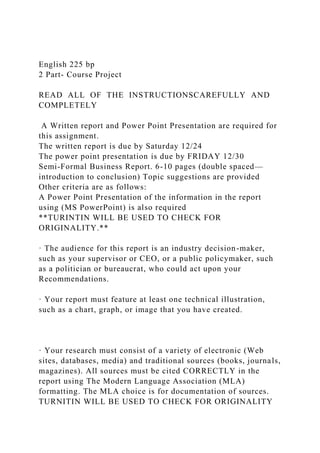 English 225 bp2 Part- Course ProjectREAD ALL OF THE INST.docx