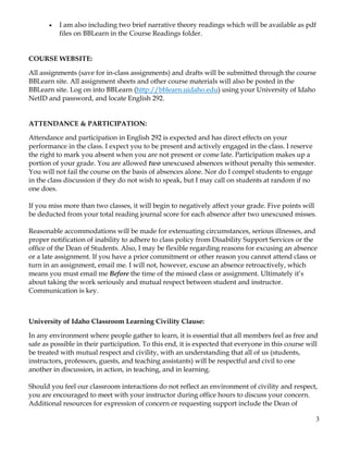 English 292 syllabus | PDF