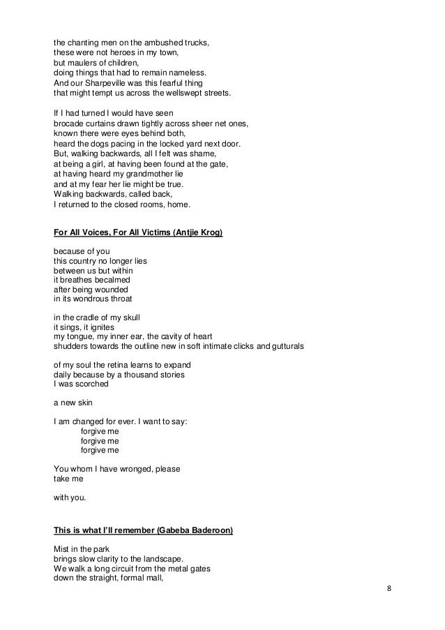 English 2 a, south african poetry (april 2013)