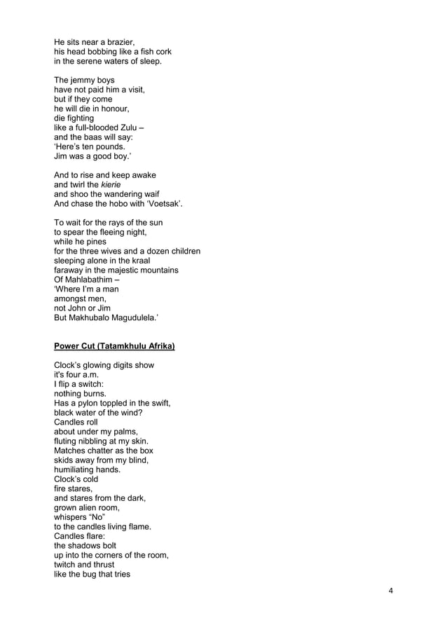 English 2 a, south african poetry (april 2013) | DOCX