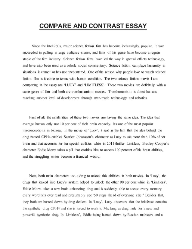 English 2 assignment compare or contrast essay | DOCX