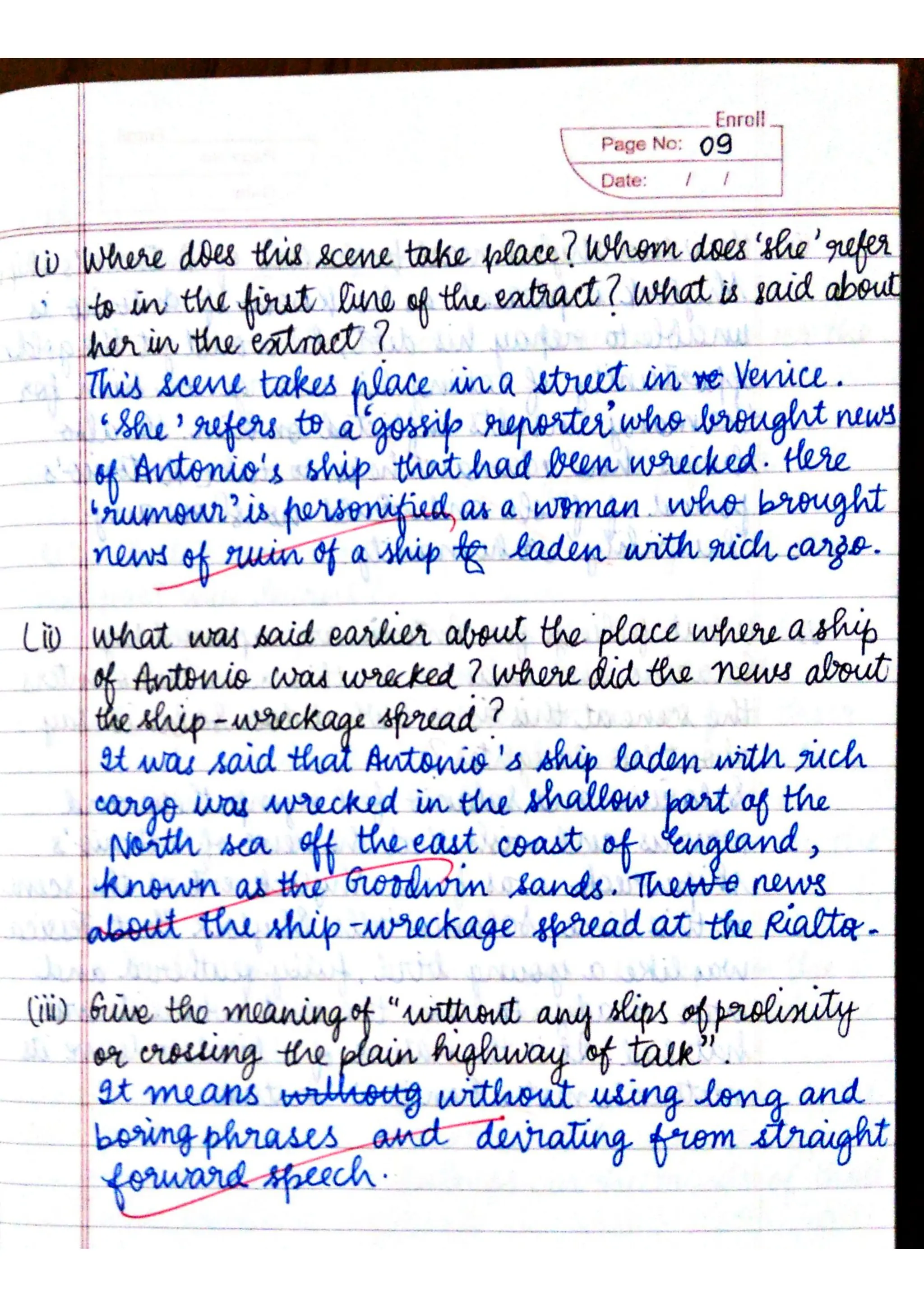 ICSE English Literature Class X Handwritten Notes | PDF