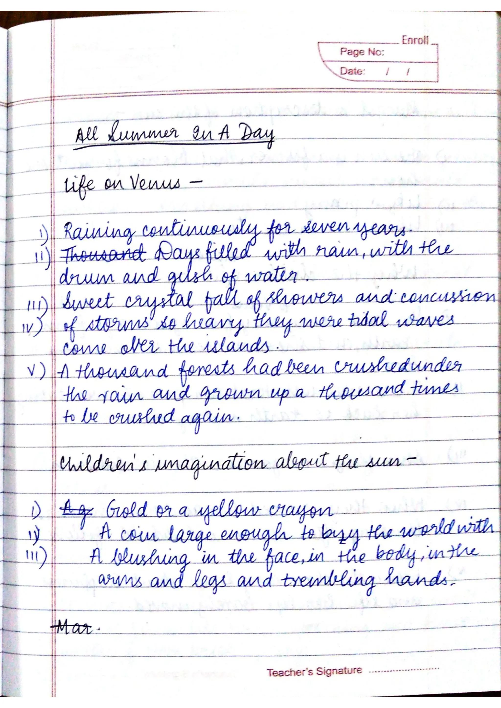 ICSE English Literature Class X Handwritten Notes | PDF