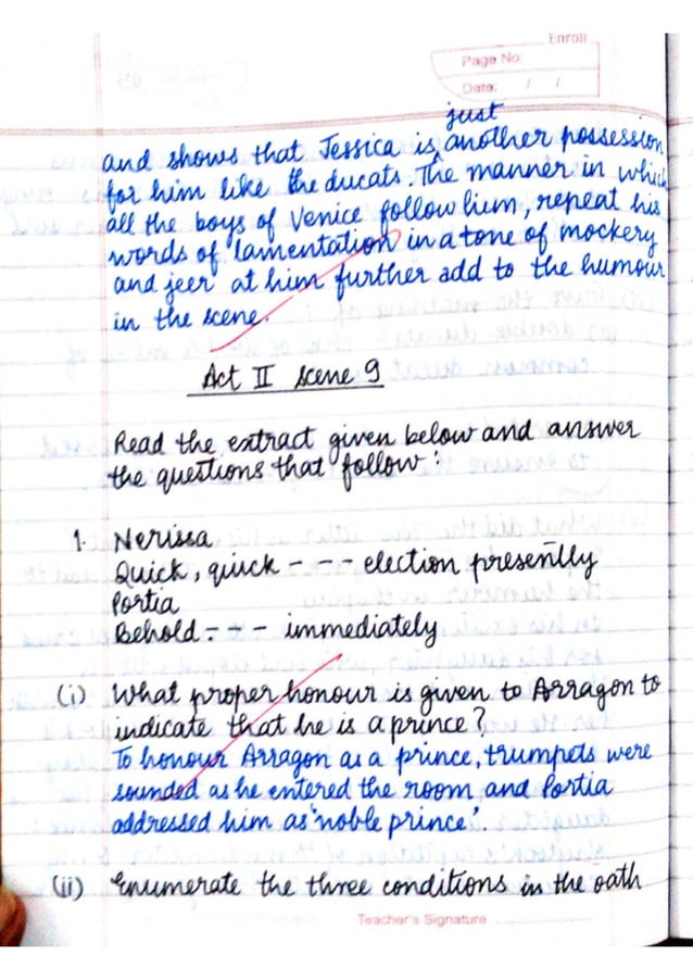 ICSE English Literature Class X Handwritten Notes | PDF