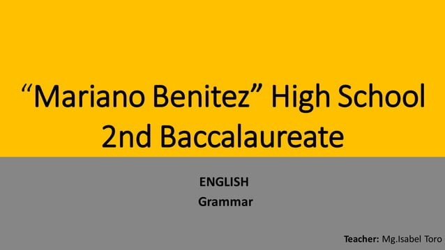 English 2nd Baccalaureate | PPT