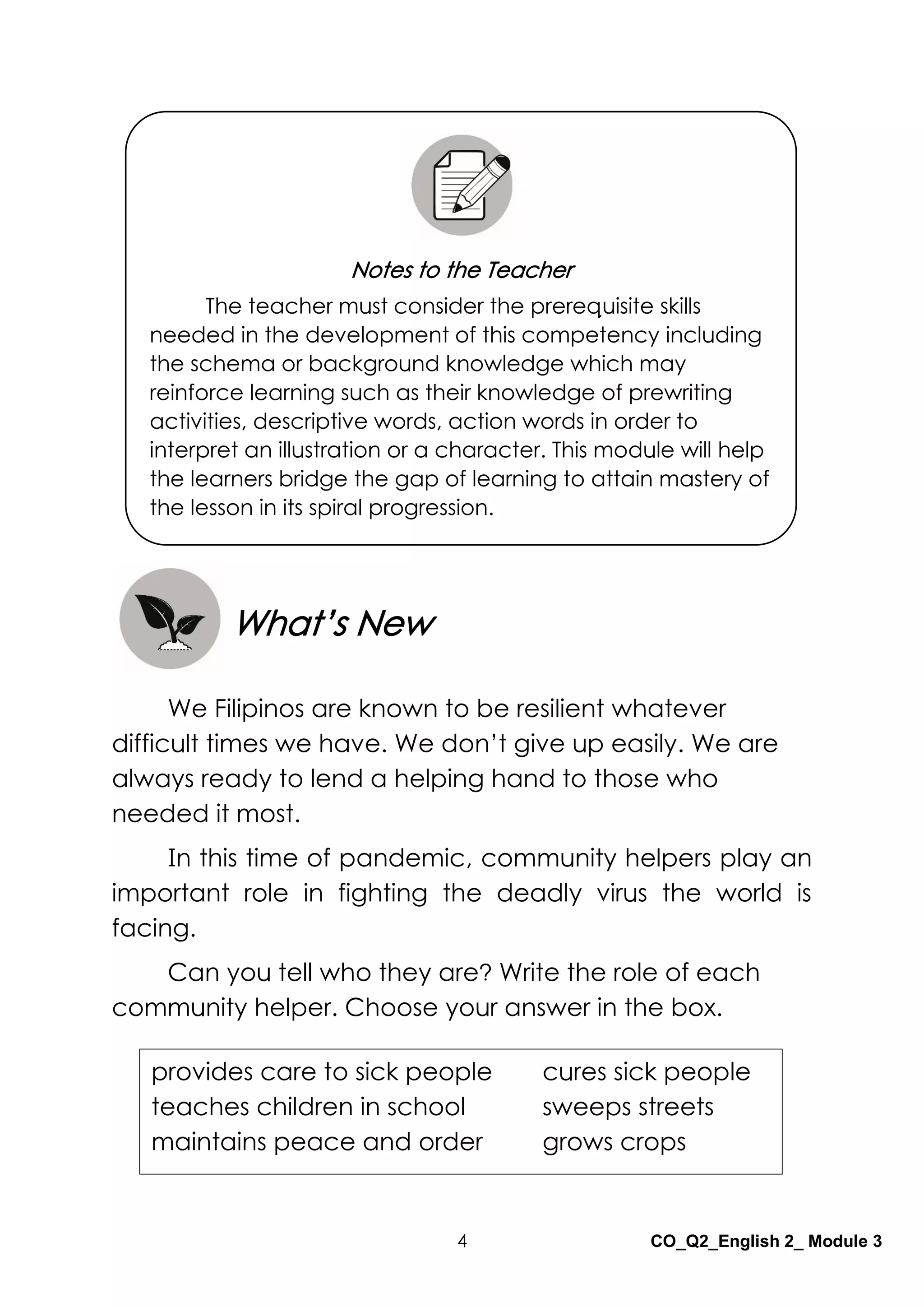 English 2_q2_mod3_Writing Some Words, a Phrase or a Sentence About an Illustration or a ...