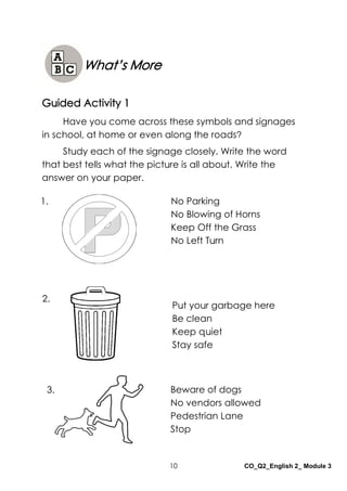 English 2_q2_mod3_Writing Some Words, a Phrase or a Sentence About an Illustration or a ...