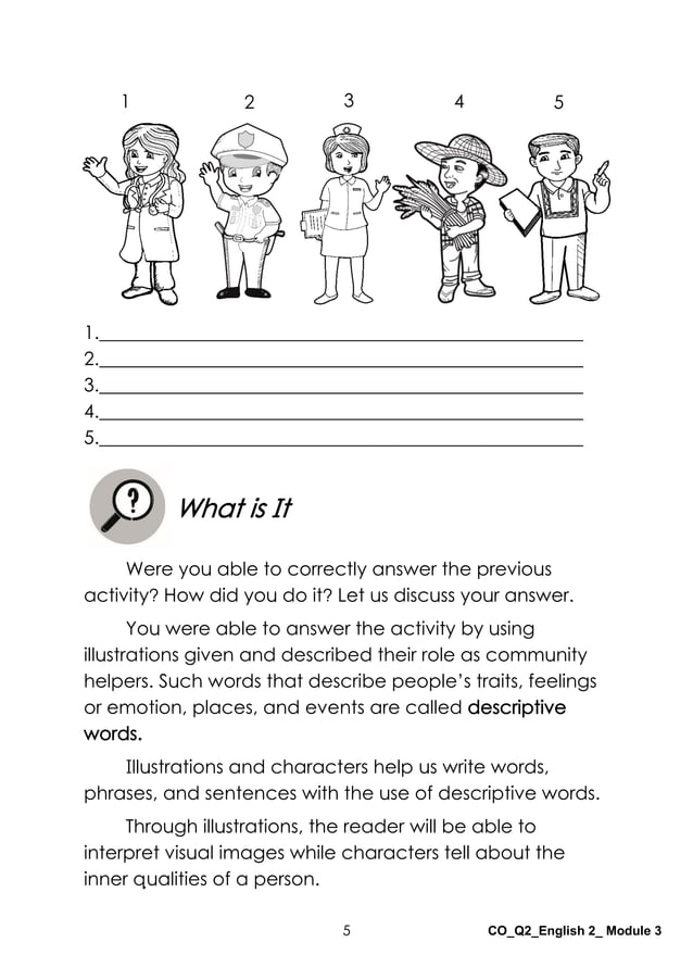 English 2_q2_mod3_Writing Some Words, a Phrase or a Sentence About an Illustration or a ...