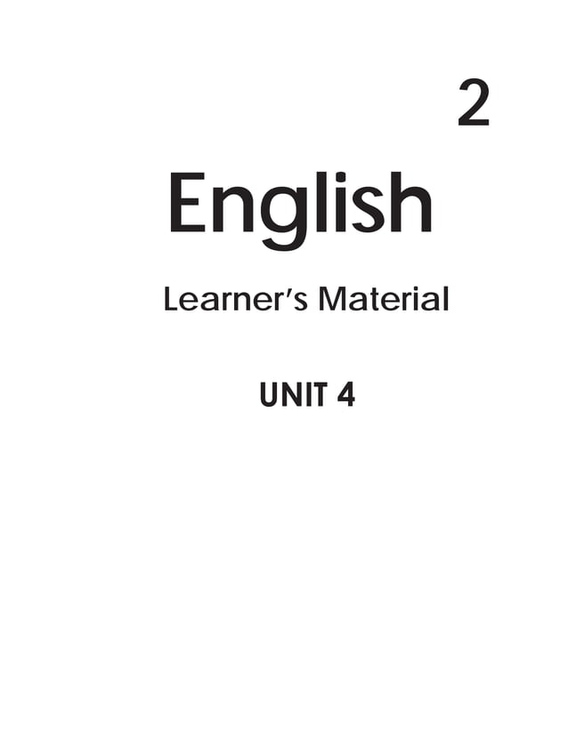 English 2 unit 4 learning material | PDF | Books and Literature