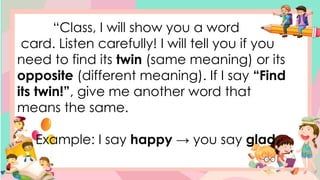 ENGLISH 3 Identify words with different functions | PPTX