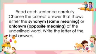 ENGLISH 3 Identify words with different functions | PPTX