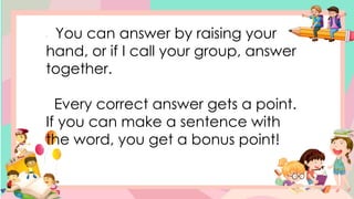 ENGLISH 3 Identify words with different functions | PPTX