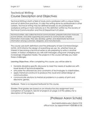 English317 syllabus-schab-2017-spring | PDF