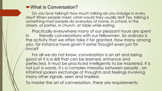 The Art of Conversation | PPTX