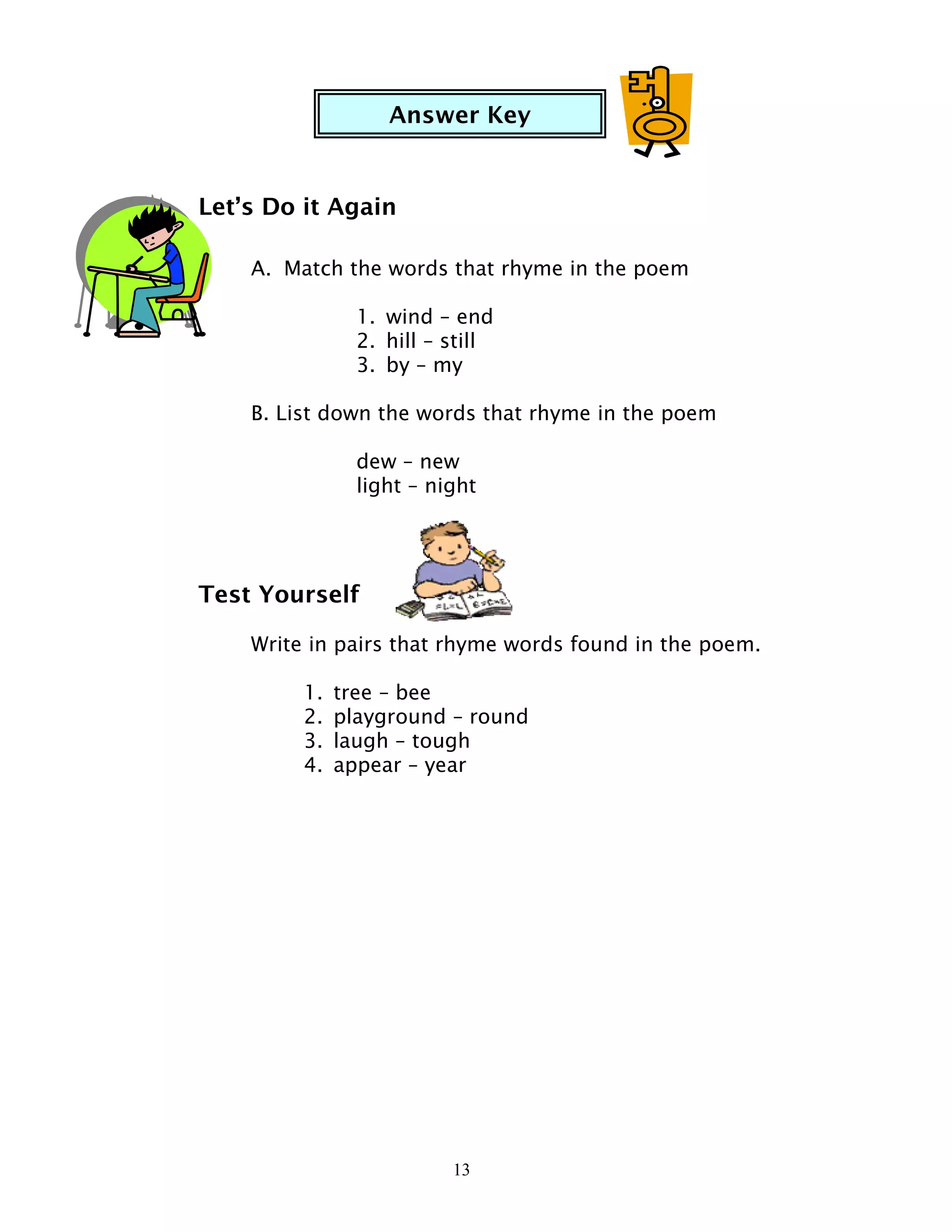 English 3 dlp 10 identifying rhyming words | PDF