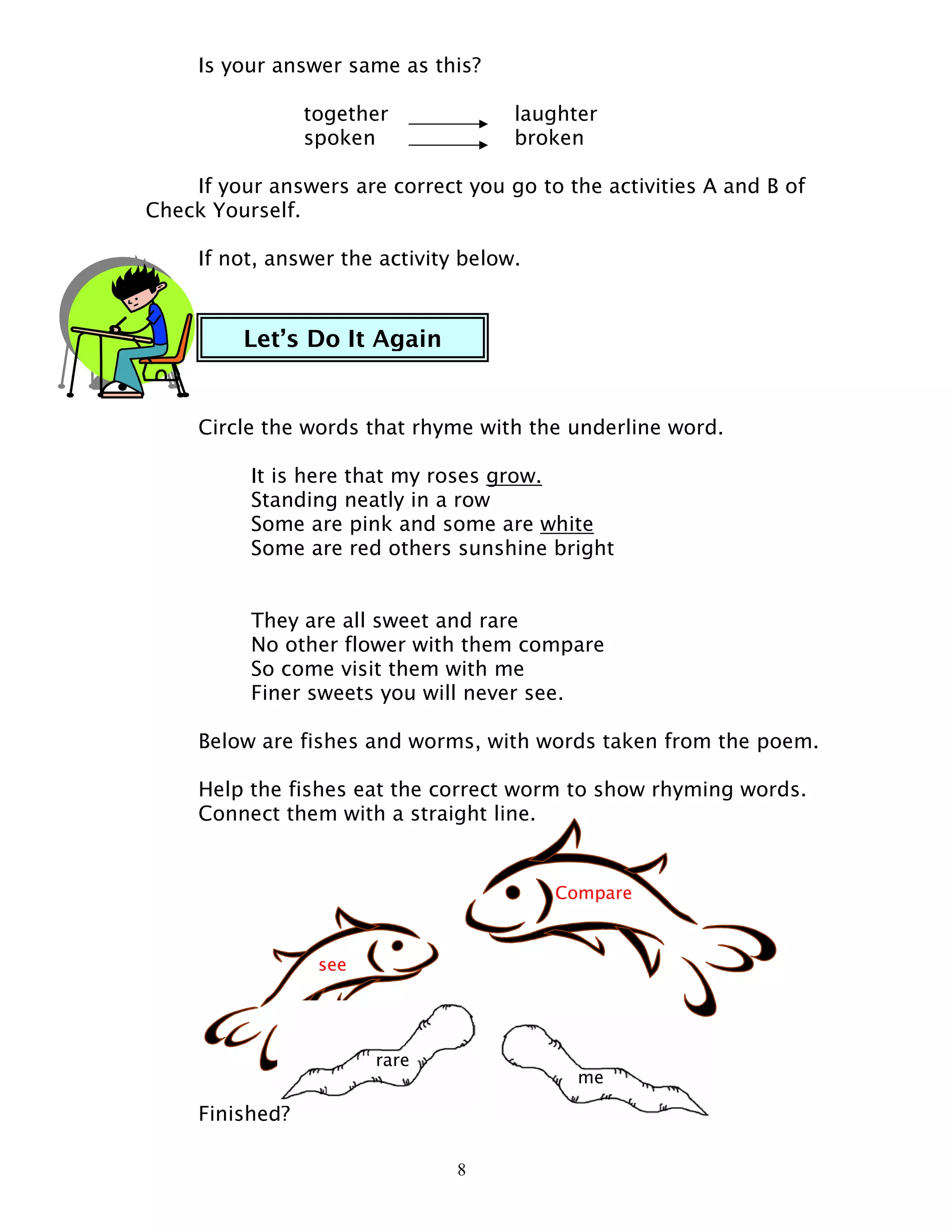 English 3 dlp 10 identifying rhyming words | PDF