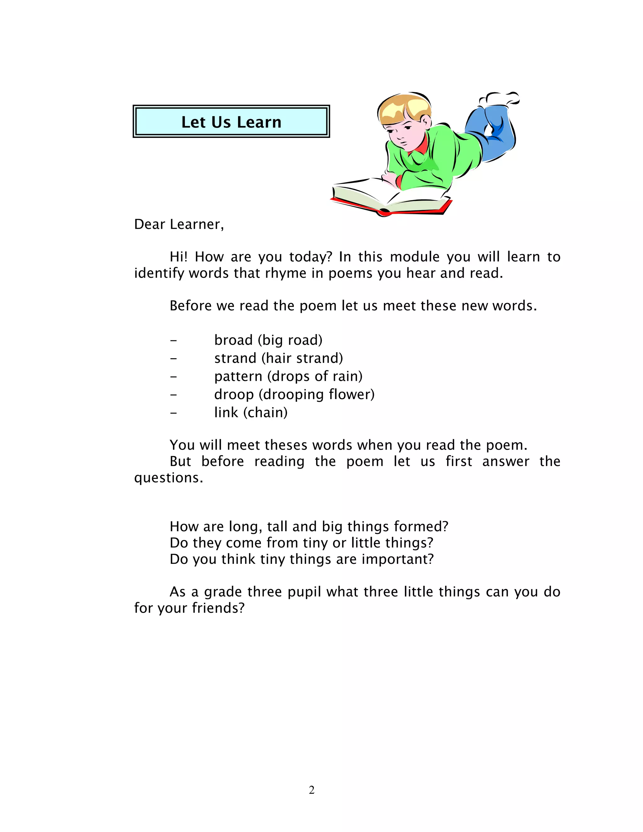 Rhyming Words For Poems