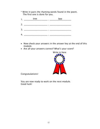 English 3 dlp 10 identifying rhyming words | PDF