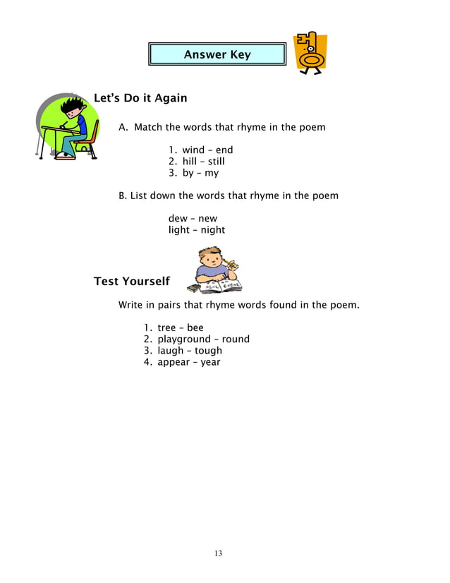 English 3 dlp 10 identifying rhyming words | PDF