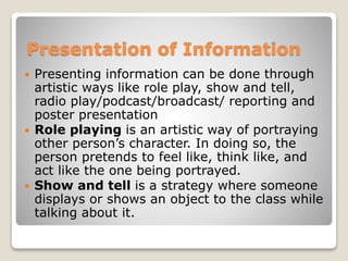 Presentation of Information English 3 Week 8 | PPTX