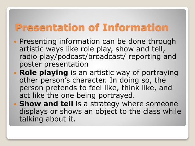 Presentation of Information English 3 Week 8 | PPTX