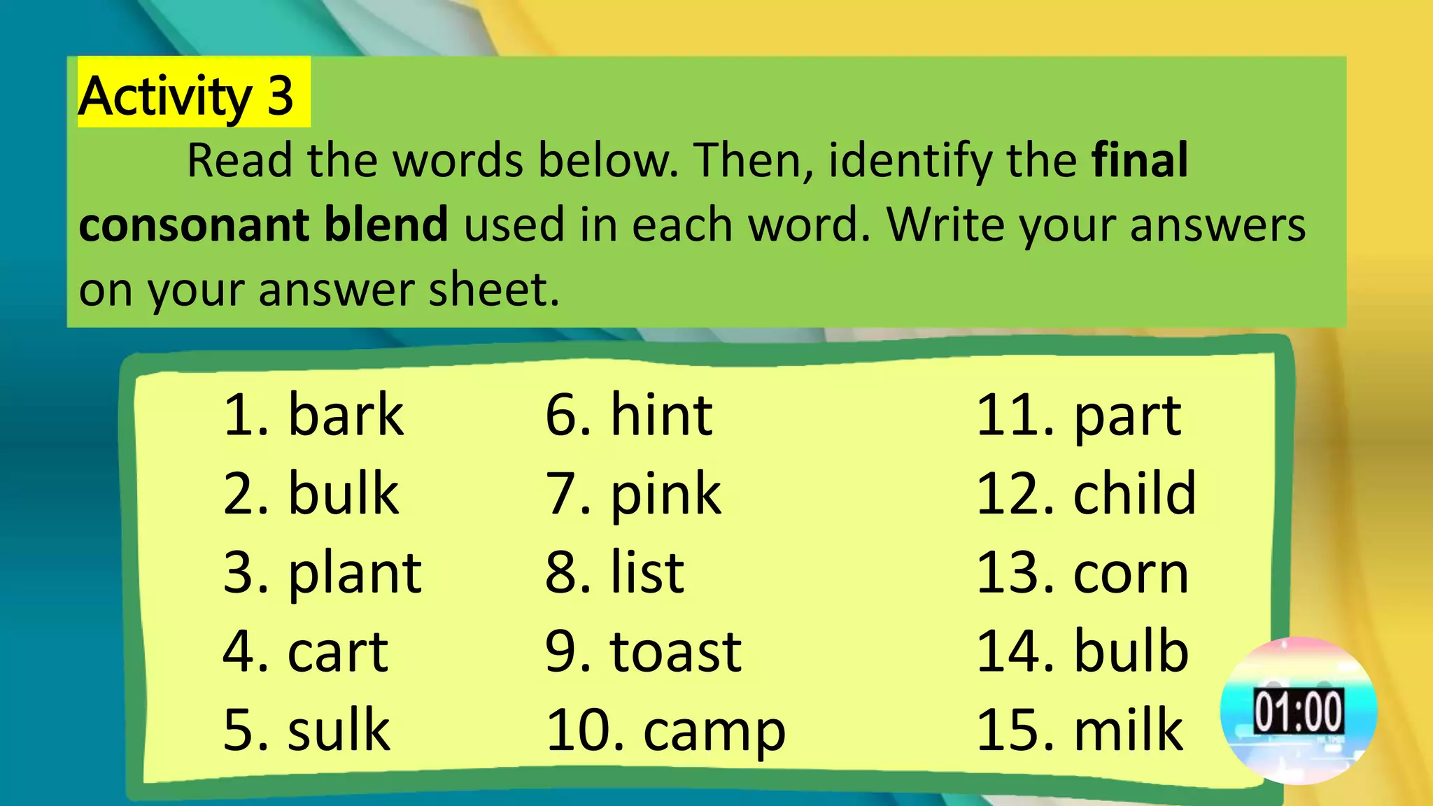 English 3 Quarter 2 Week 3 Initial And Final Consonant Blends Pptx