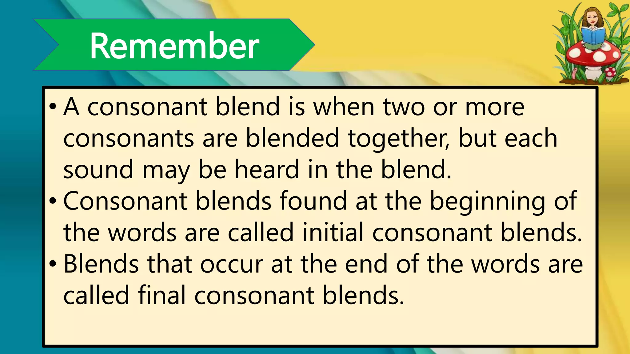 English 3 Quarter 2 Week 3 Initial And Final Consonant Blends Pptx