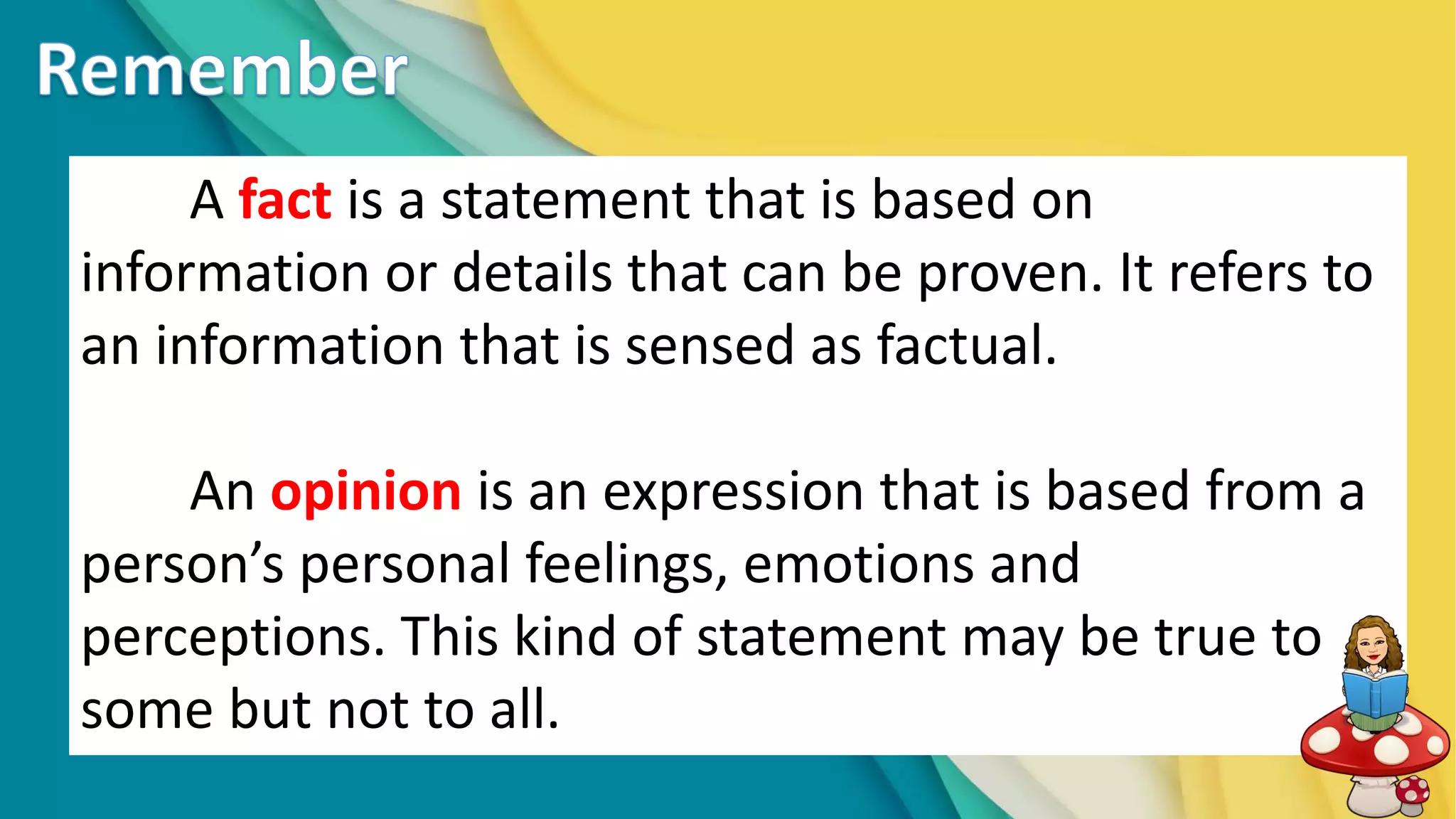 ENGLISH 3 QUARTER 2 WEEK 7 Distinguishing Fact from Opinion (1).pptx