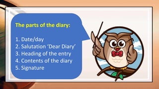 English 3 week 4 writing a diary | PPTX