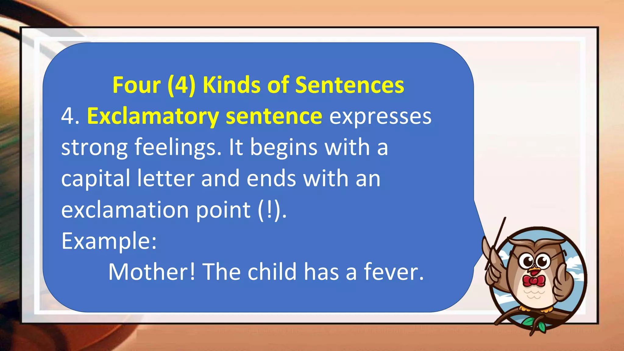 English 3 week 5 kinds of sentences | PPTX