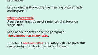 Grade Four English Lesson one week 1 MELC based | PPTX
