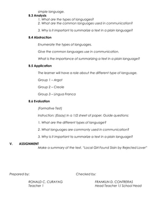 English4 acad july 10, 2019 wednesday | PDF