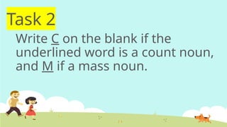 Lesson on Count and Mass Nouns for Grade 4 learners | PPTX