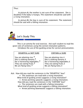 English 4 dlp 1 distinguishing rising and falling intonation opt | PDF
