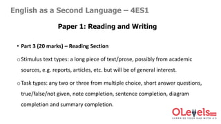 Edexcel English as a second Language 4es1 | PDF