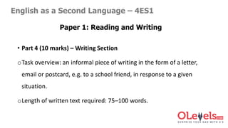 Edexcel English as a second Language 4es1 | PDF