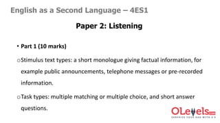 Edexcel English as a second Language 4es1 | PDF