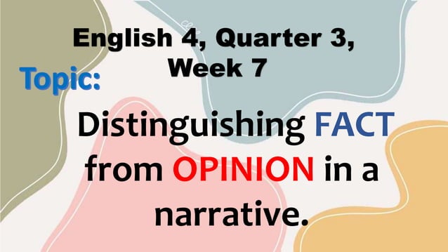 ENGLISH 4, FACT AND OPINION.pptx | Walking | Sports