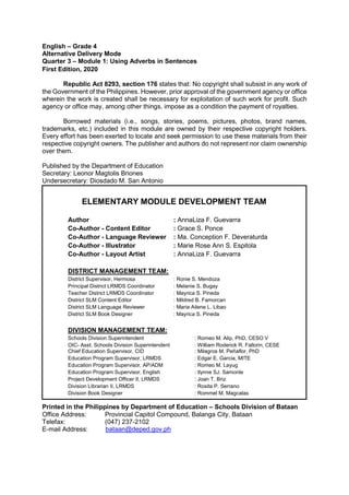 English4 q3 mod1 | PDF