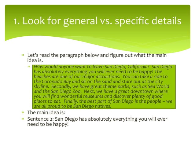 English 52 – topic & main idea | PPT