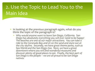 English 52 – topic & main idea | PPTX