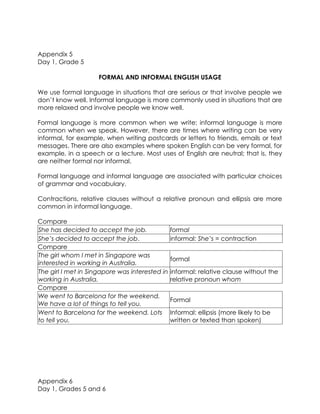 sample multi grade lesson plan for Grade 5 and 6 english subject | DOCX