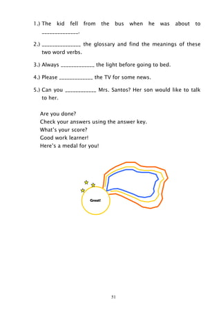 English 5 dlp 30 using two-word verbs | PDF | Travel