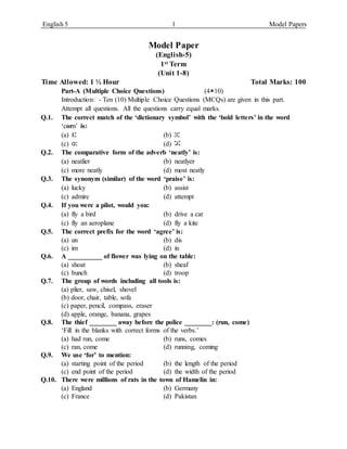 English 5 (model papers) | DOCX