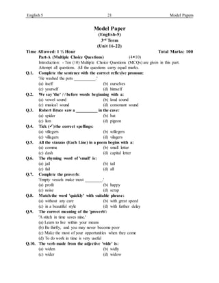 English 5 (model papers) | DOCX